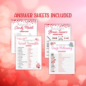 Valentine's Day Games Printable Bundle Valentine Games for Office Party ...