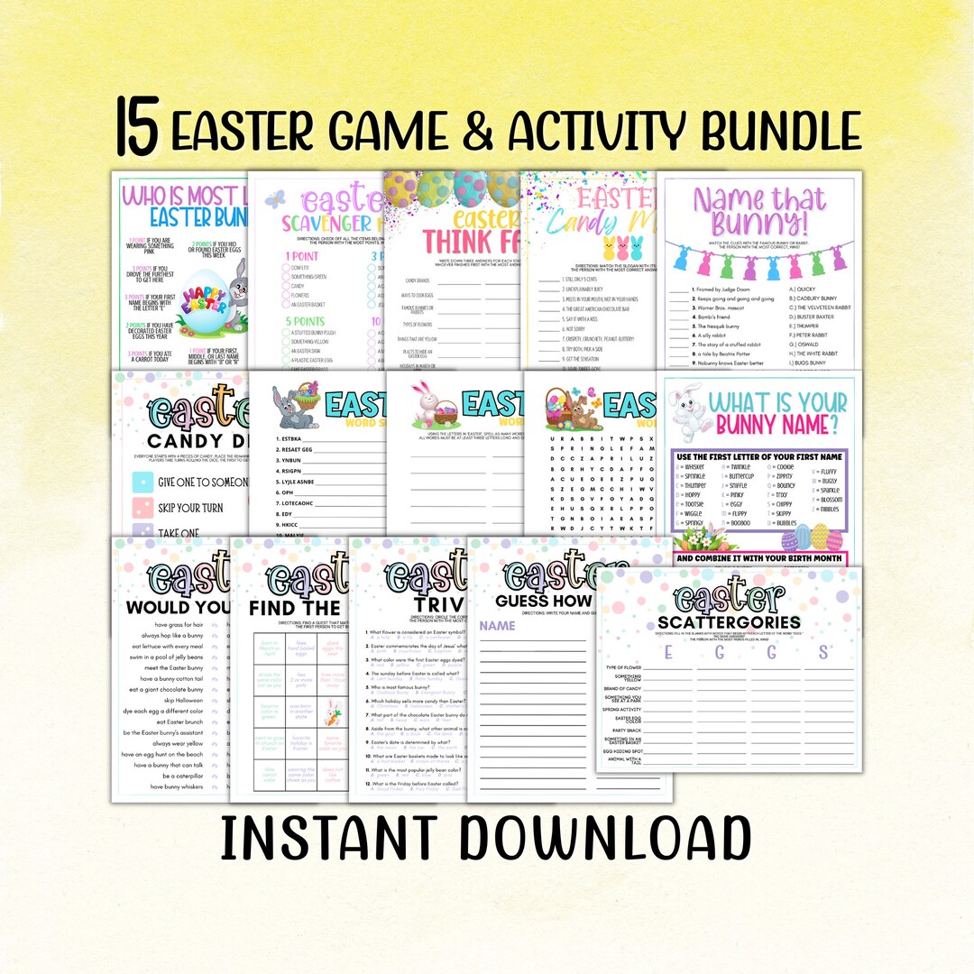 Easter Games Bundle Printable Easter Games for Easter Office - Etsy