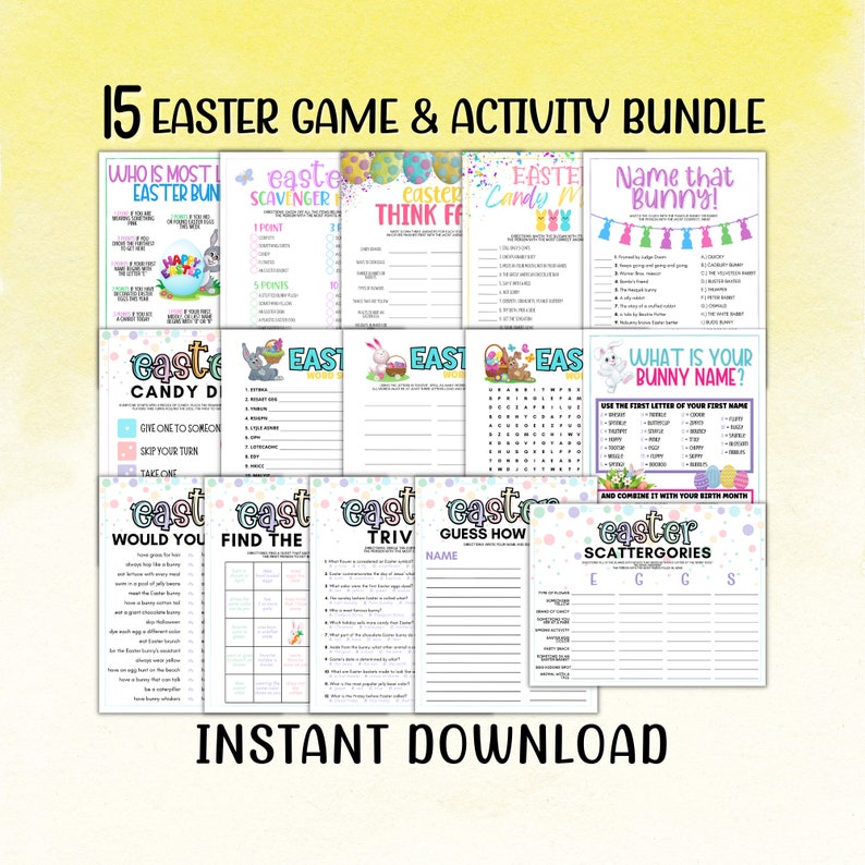 Easter Games Bundle Printable Easter Games for Easter Office - Etsy