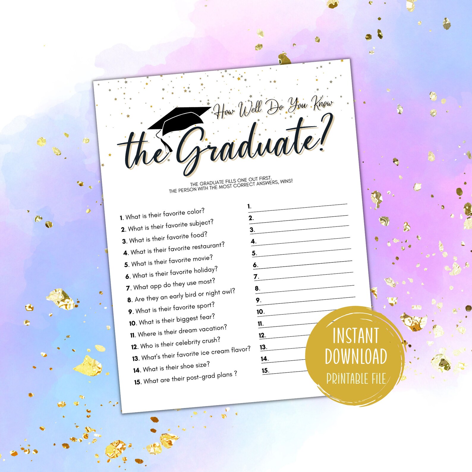 How Well Do You Know the Graduate Game Graduation Games Who Knows the ...