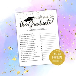 How Well Do You Know the Graduate Game Graduation Games Who Knows the ...