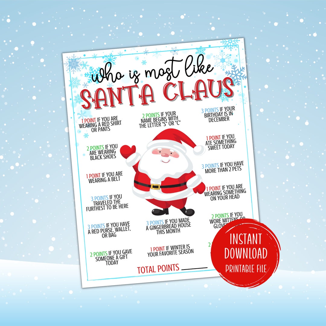 Christmas Printable Games Most Like Santa Saint Nick Christmas Party ...