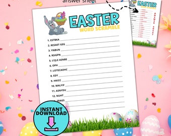 Easter WORD SCRAMBLE Game - Easter Party Game - Printable Easter ...
