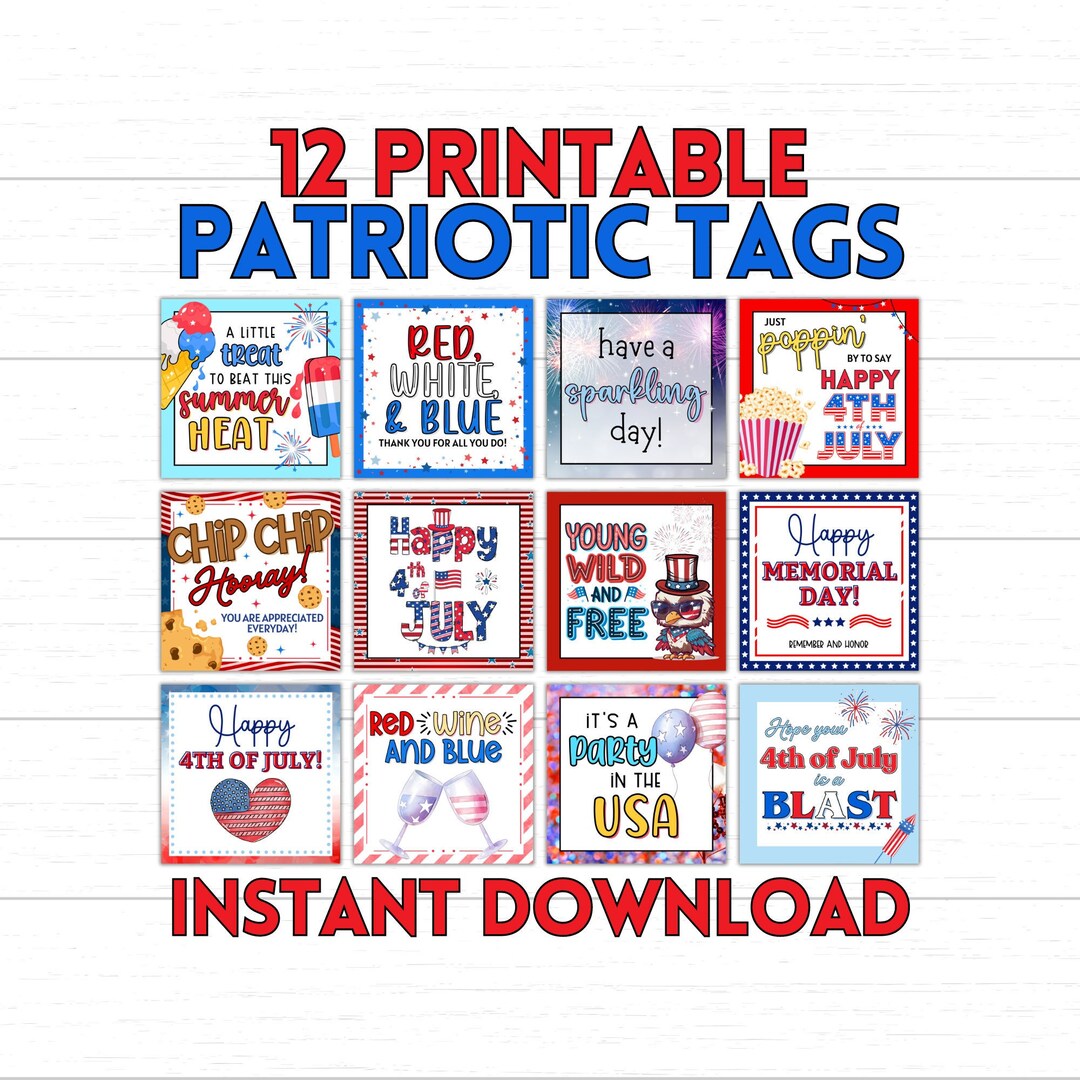 Patriotic Appreciation Tags, 4th of July Appreciation Employee Gift ...