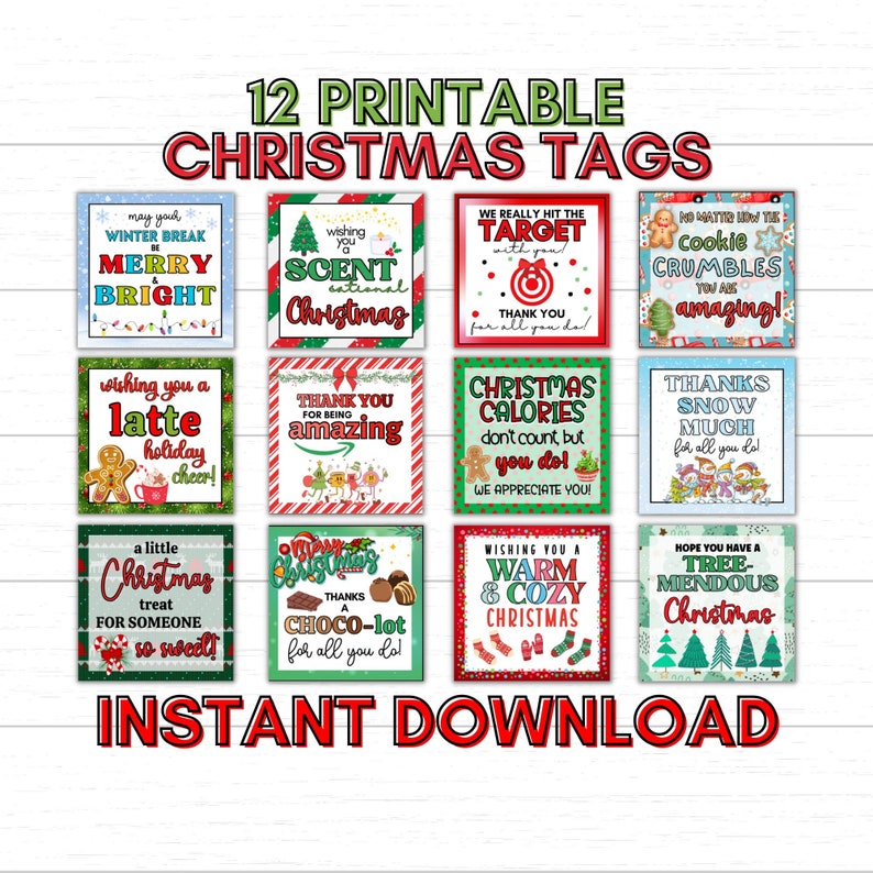 Christmas Appreciation Gift Tags, Teacher Appreciation Employee ...