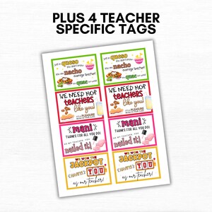 Teacher Employee Appreciation Gift Tags Thank You Teacher Appreciation ...