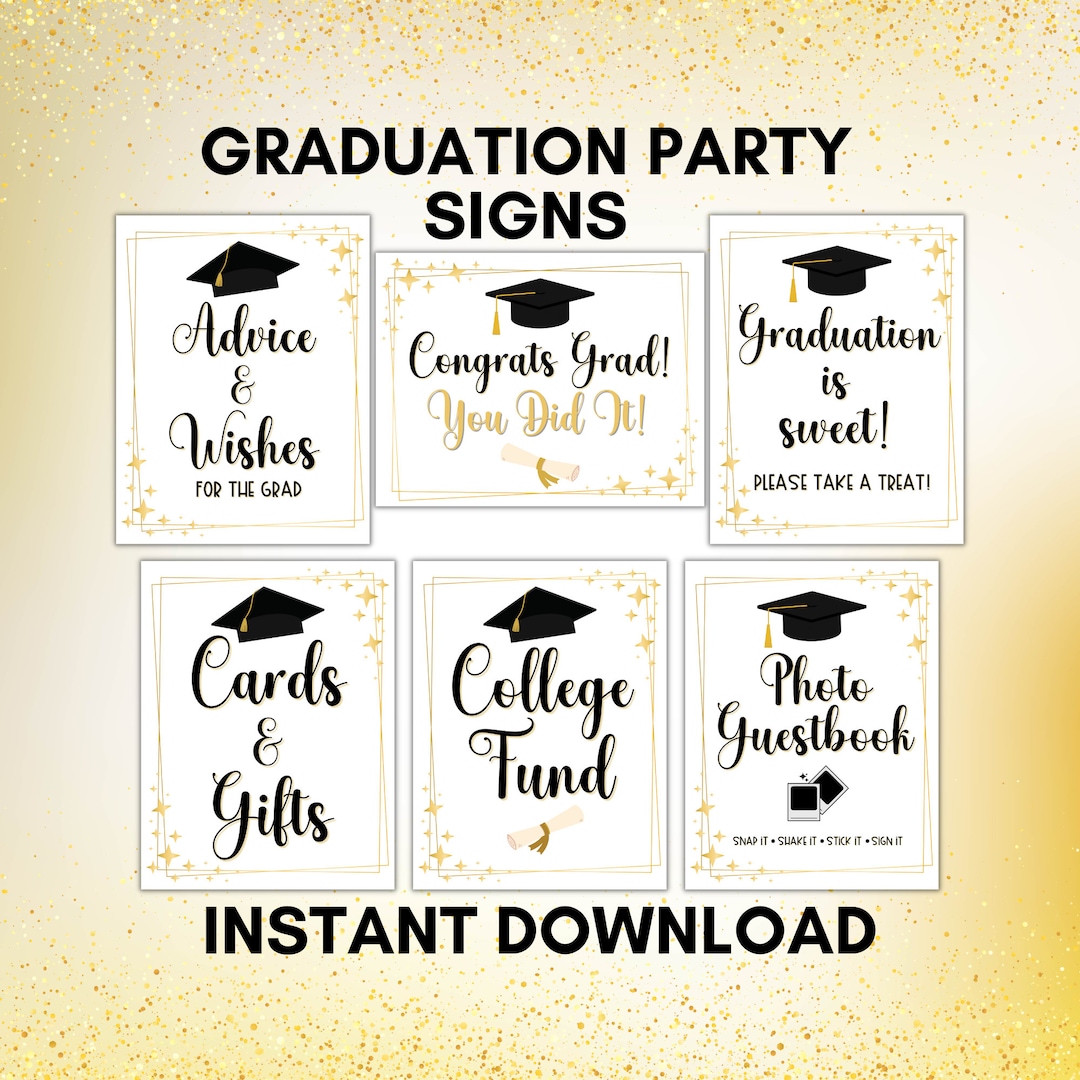 Graduation Party Signs Table Signs Printable Grad Signs for Table ...