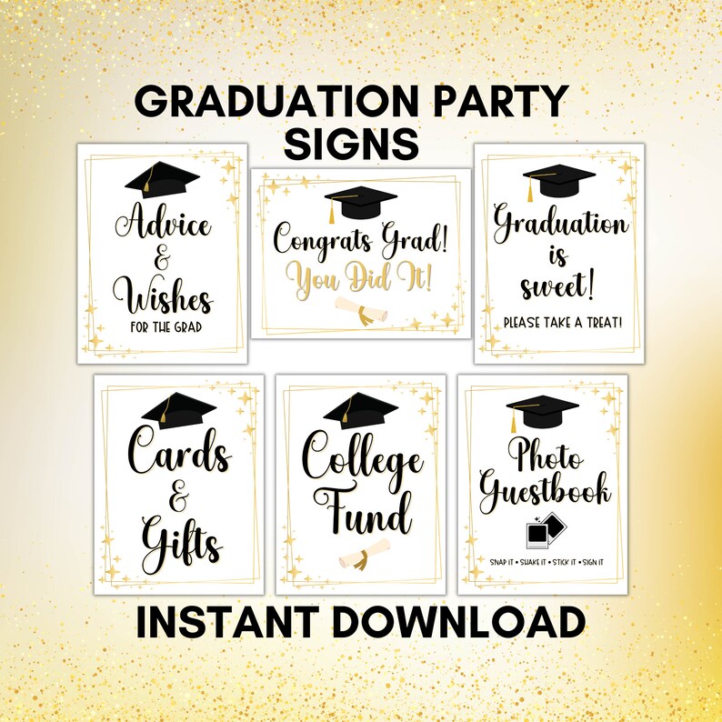 Graduation Party Signs Table Signs Printable Grad Signs for Table ...