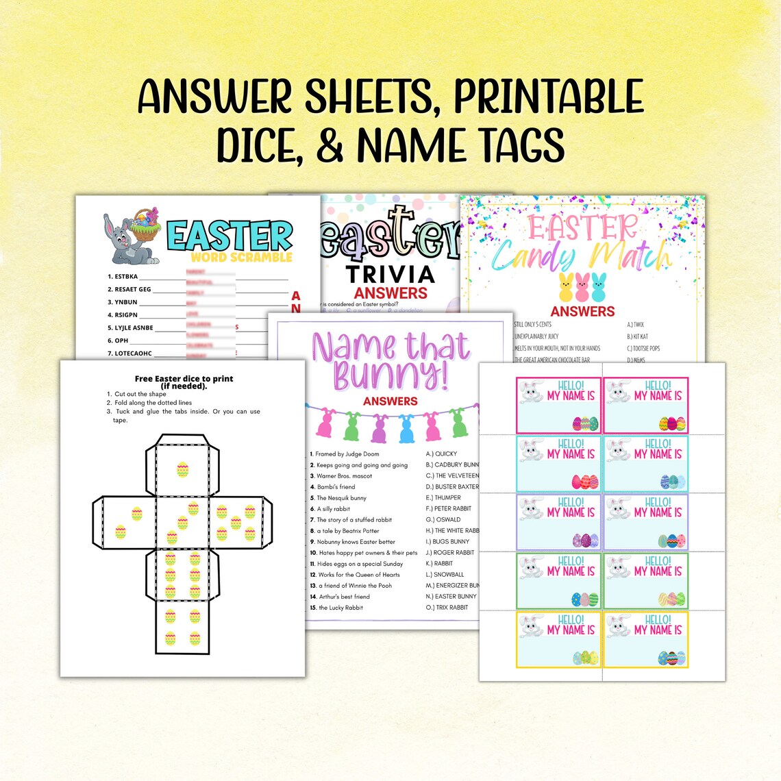 Easter Games Bundle Printable Easter Games for Easter Office - Etsy