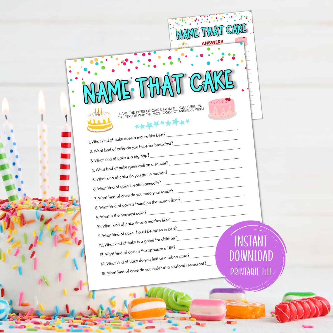 Printable Birthday Party Games Office Games School Church Game Night ...