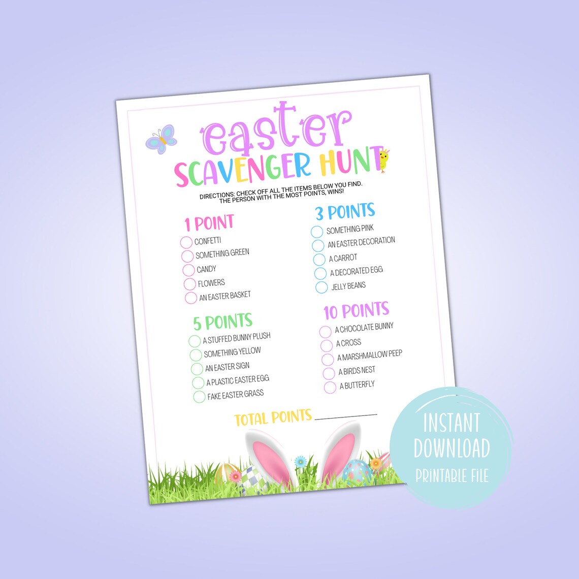 Easter Scavenger Hunt Printable Game Easter Party Games for Kids Teens ...
