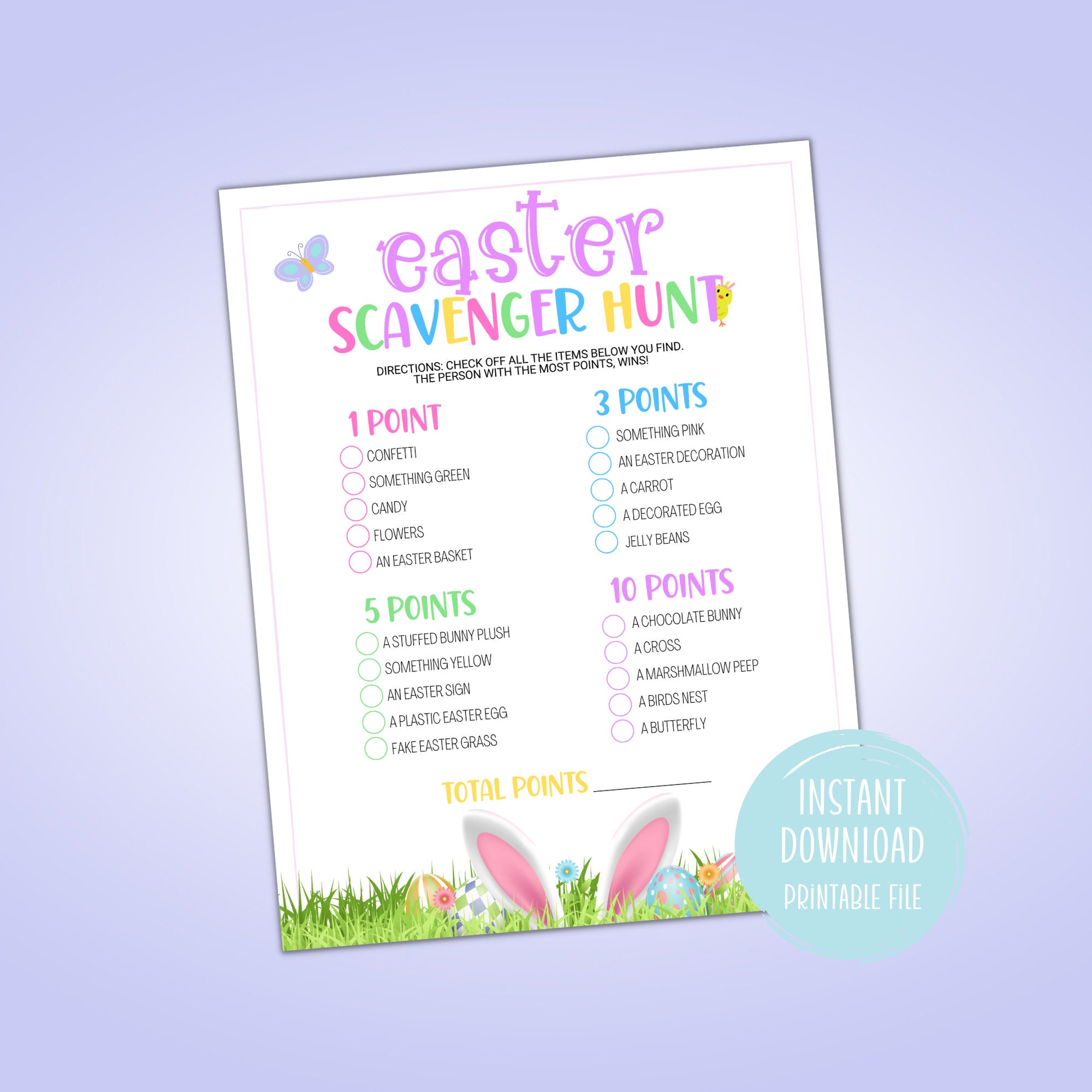 Easter Scavenger Hunt Printable Game Easter Party Games for Kids Teens ...