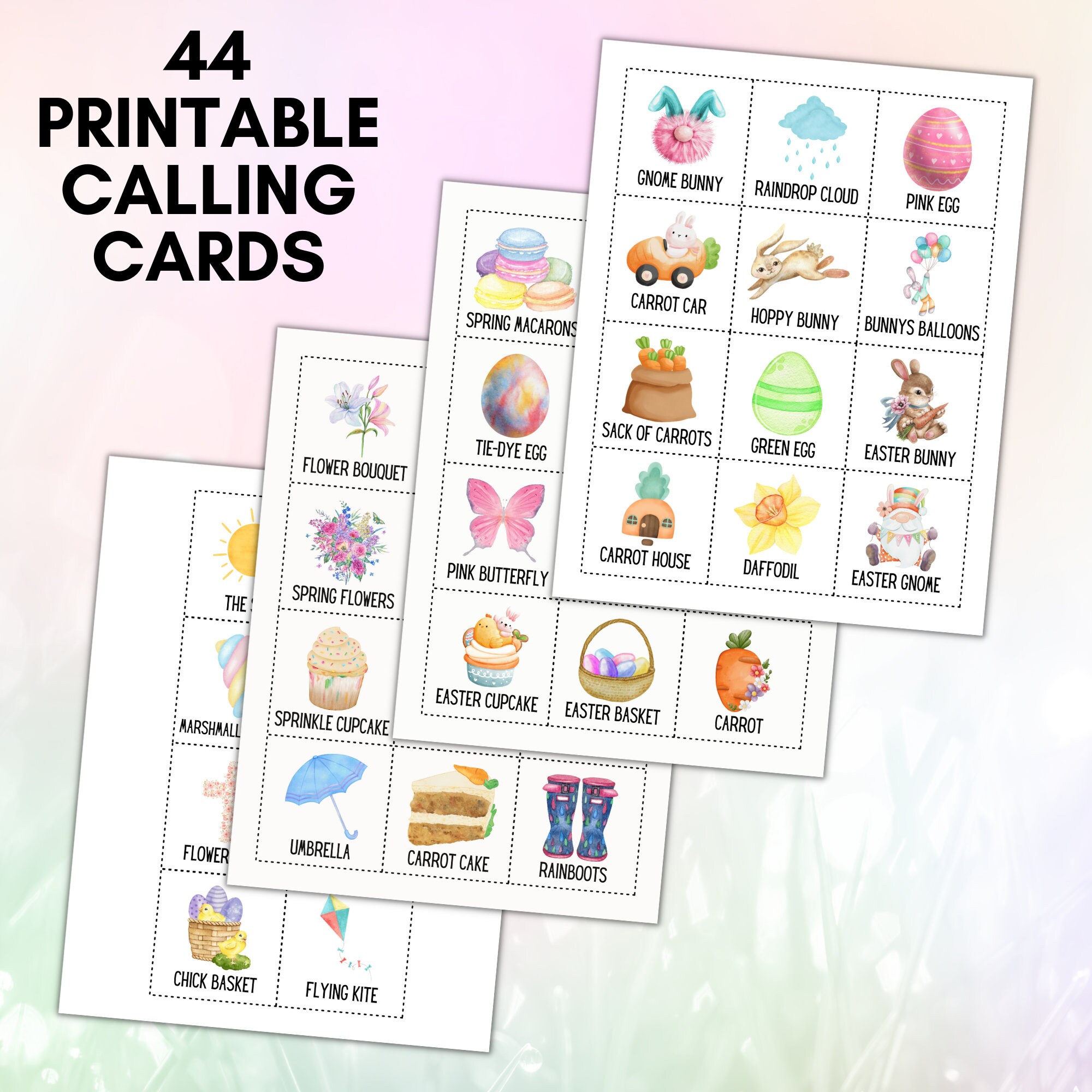 Easter Bingo Printable Bingo Cards 30 Unique Bingo Cards for Easter for ...