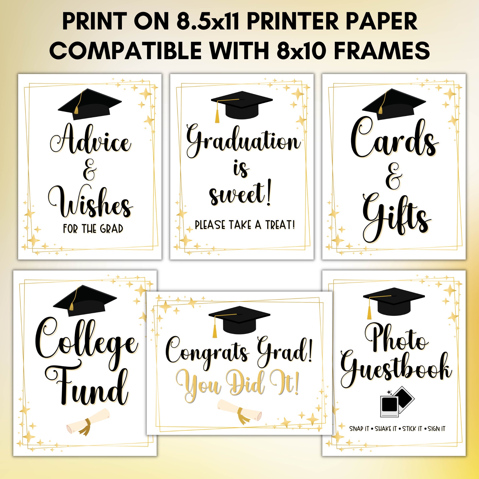 Graduation Party Signs Table Signs Printable Grad Signs for Table ...