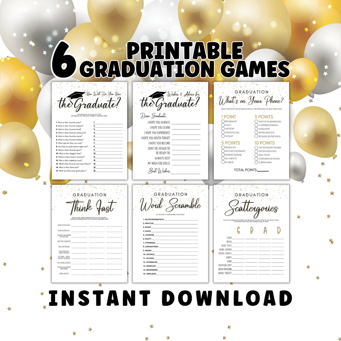 Graduation Games Graduation Printable Games Who Knows the - Etsy