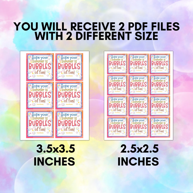 End of School Year Bubble Tags Classmate Gifts Summer Vacation Bubbles ...