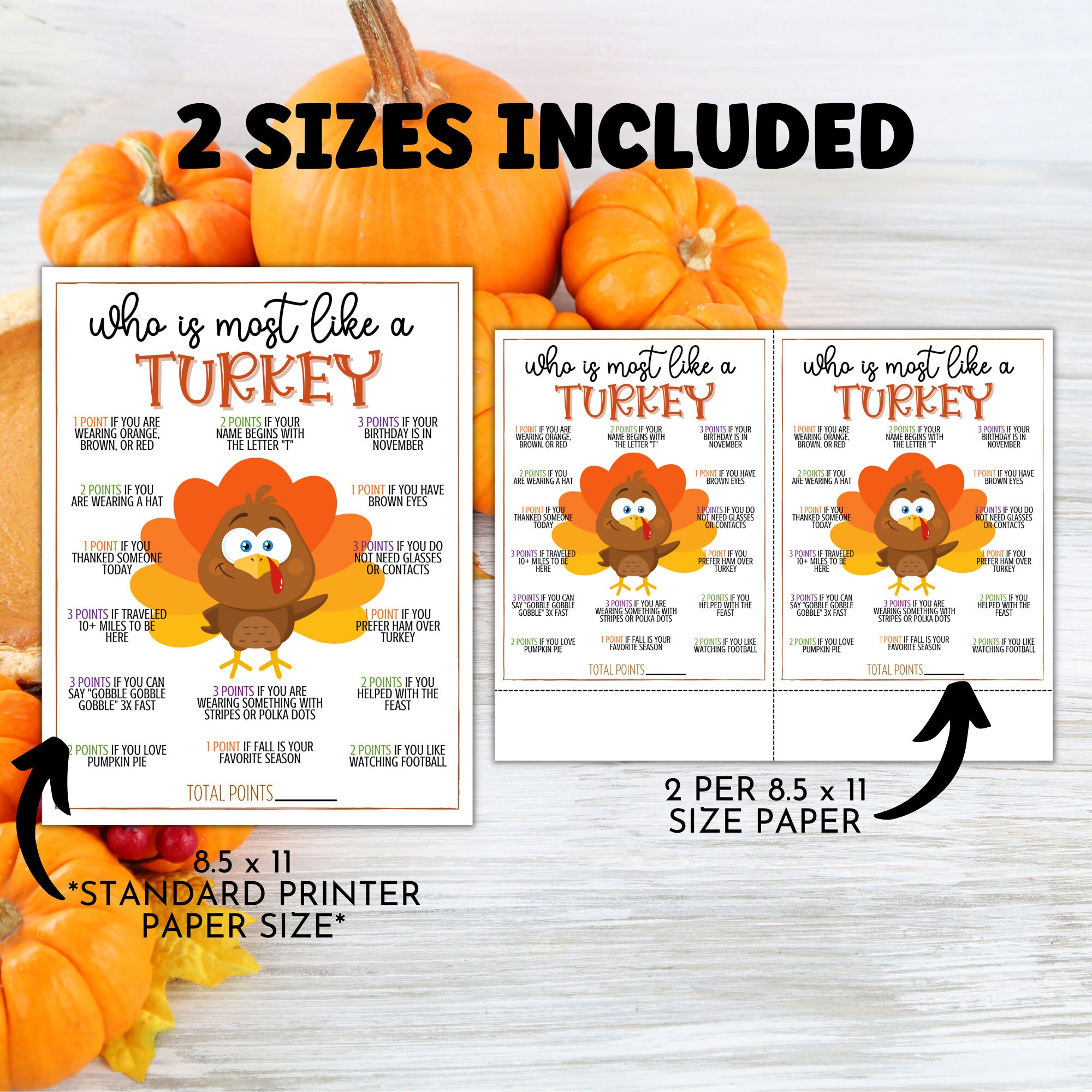 Who is Most Like a Turkey Thanksgiving Game Printable Office - Etsy