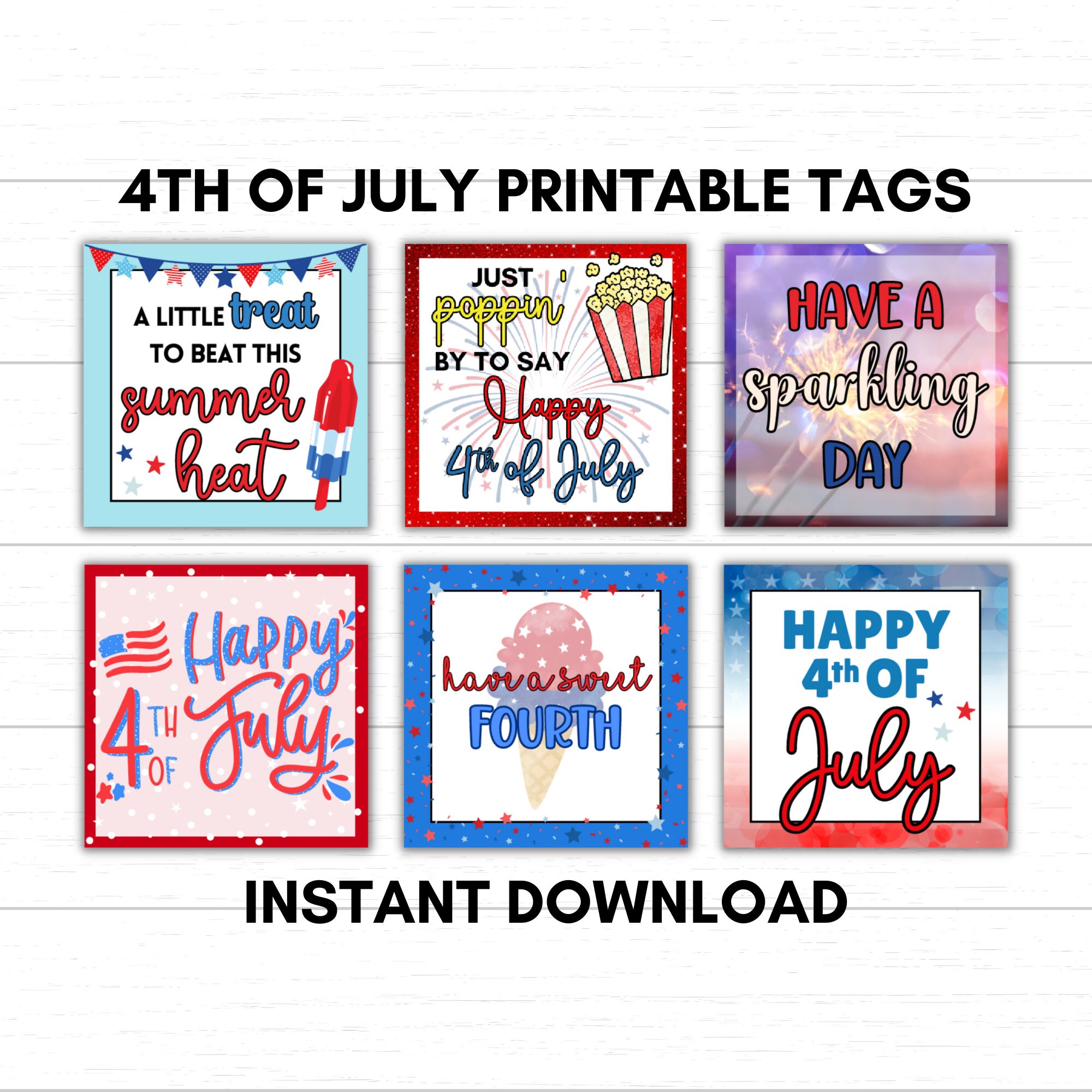 4th of July Printable Employee Gift Tags Fourth of July Popsicle Sweets ...