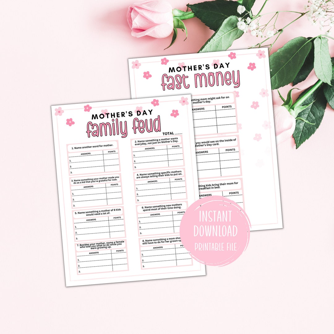 Mothers Day Family Feud Game Printable Family Feud Printable Quiz Game ...