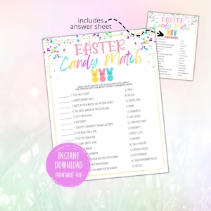 Easter Candy Match Game | Easter Printable Games | Candy Slogan Game ...
