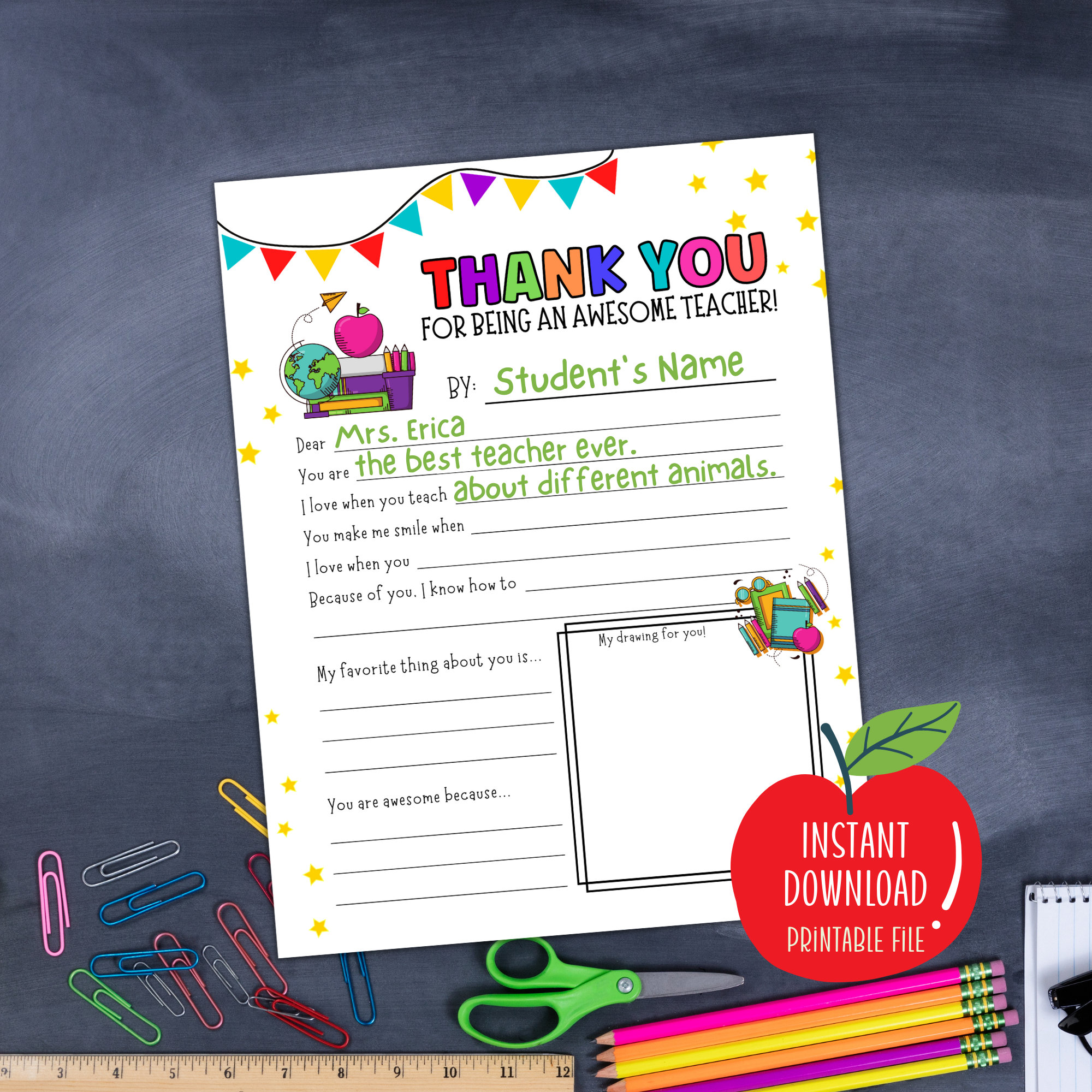 Teacher Appreciation Printable Thank You Teacher Appreciation Week ...