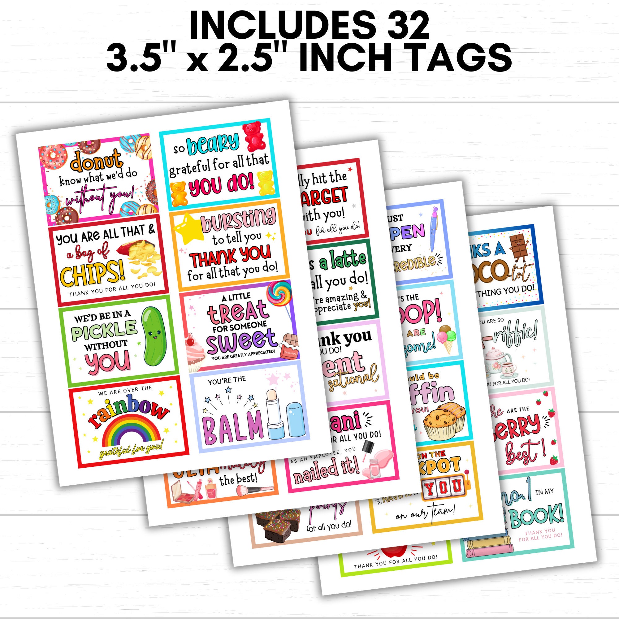 Teacher Employee Appreciation Gift Tags Thank You Teacher Appreciation ...