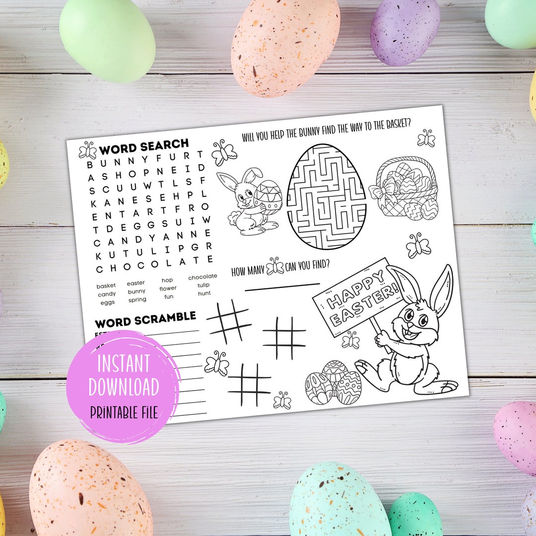 Easter Placemat Printable Easter Activities for Kids Easter Printable ...