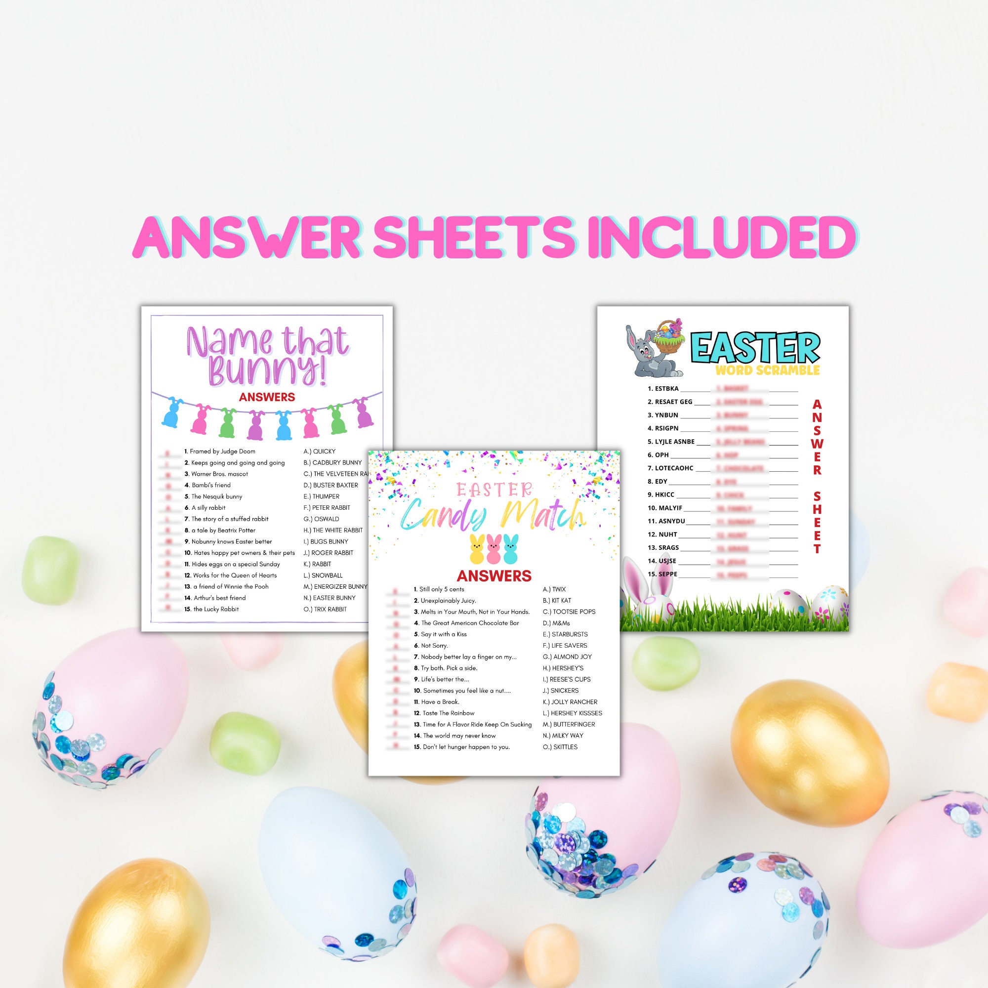 Easter Games Printables Bundle Games for Kids and Adults Family Teens ...