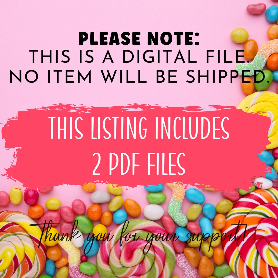 Candy Match Game Candy Slogan Printable Game Game for Kids - Etsy
