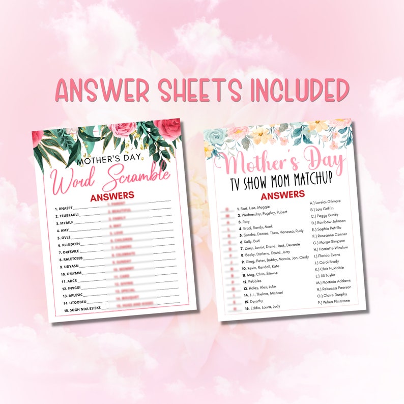 Mother's Day Games | Printable Game Bundle | Mother's Day Activities ...