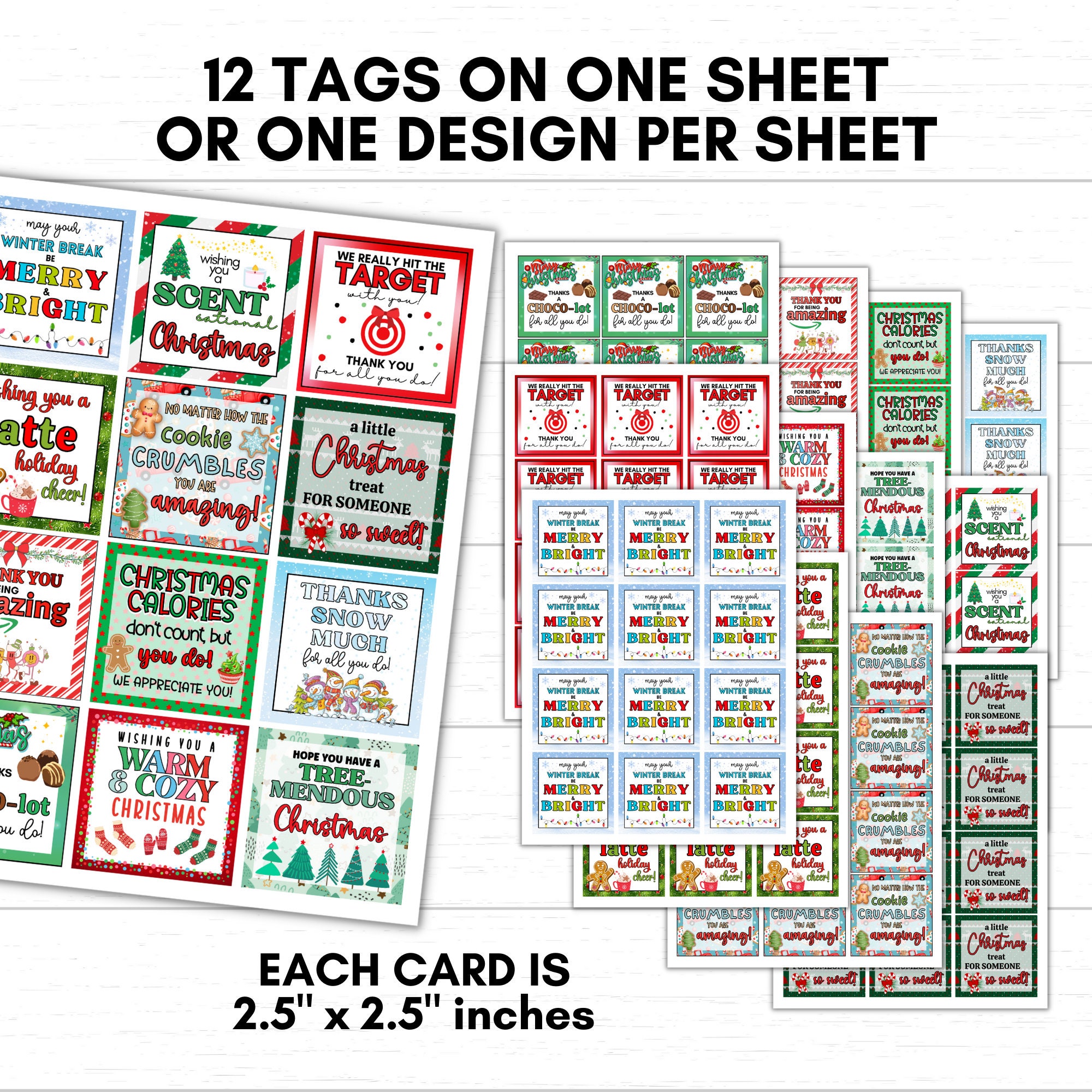 Christmas Appreciation Gift Tags, Teacher Appreciation Employee ...