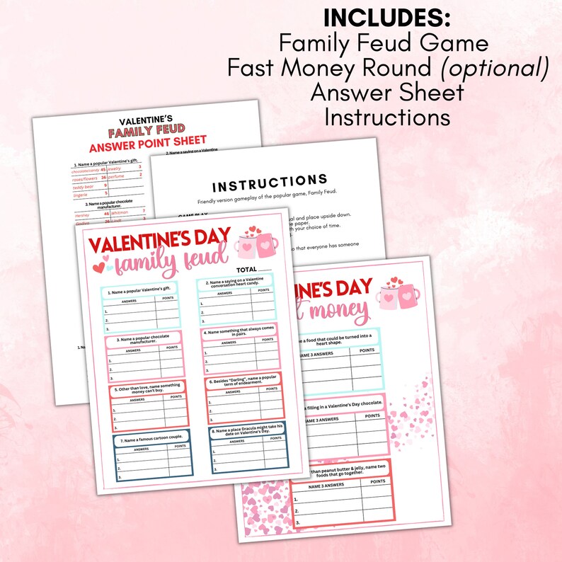 Valentine's Day Family Feud Printable Game, Valentine Party Games ...