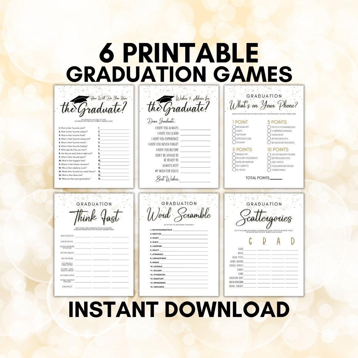 Graduation Games | Graduation Printable Games | Who Knows the Graduate ...