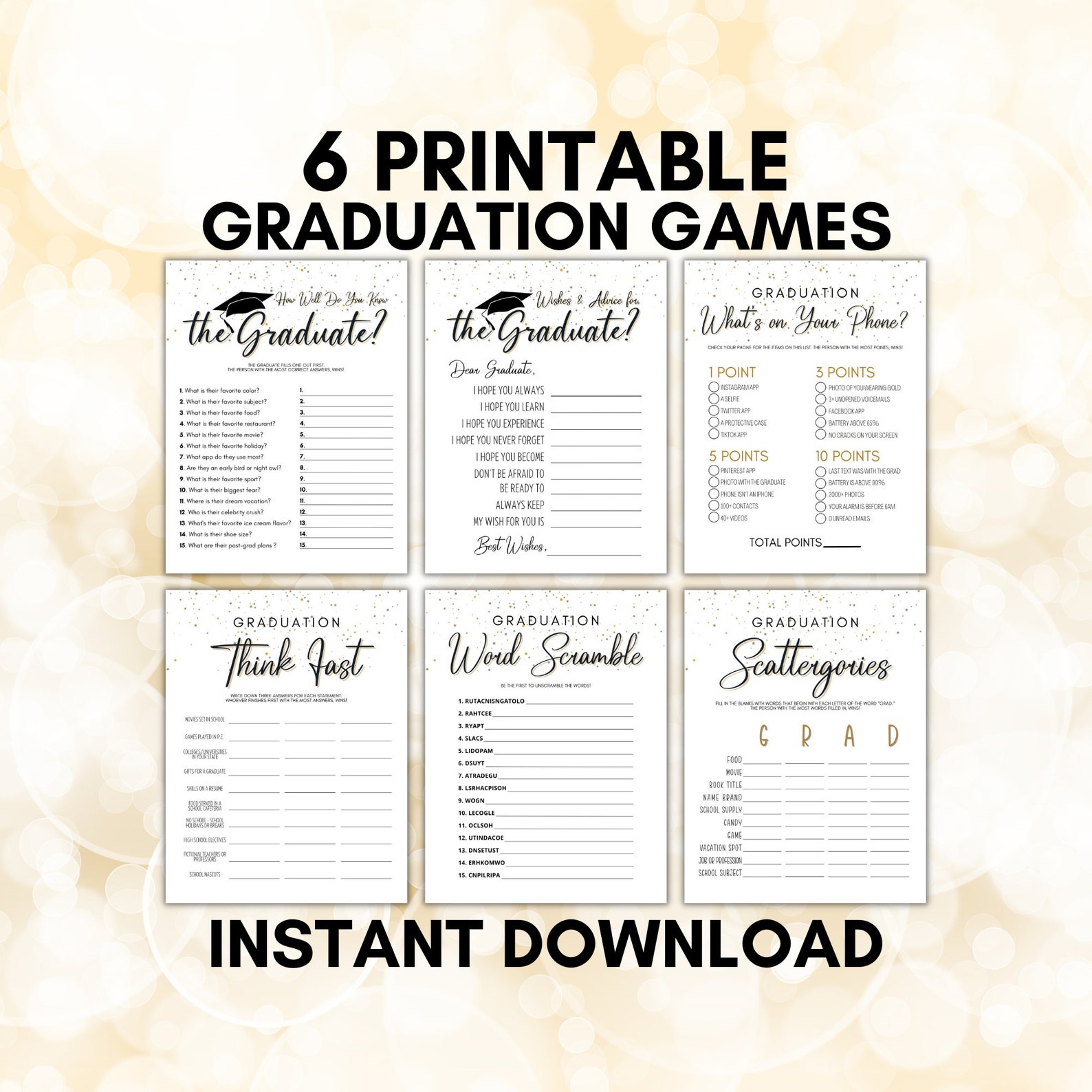 Graduation Games | Graduation Printable Games | Who Knows the Graduate ...