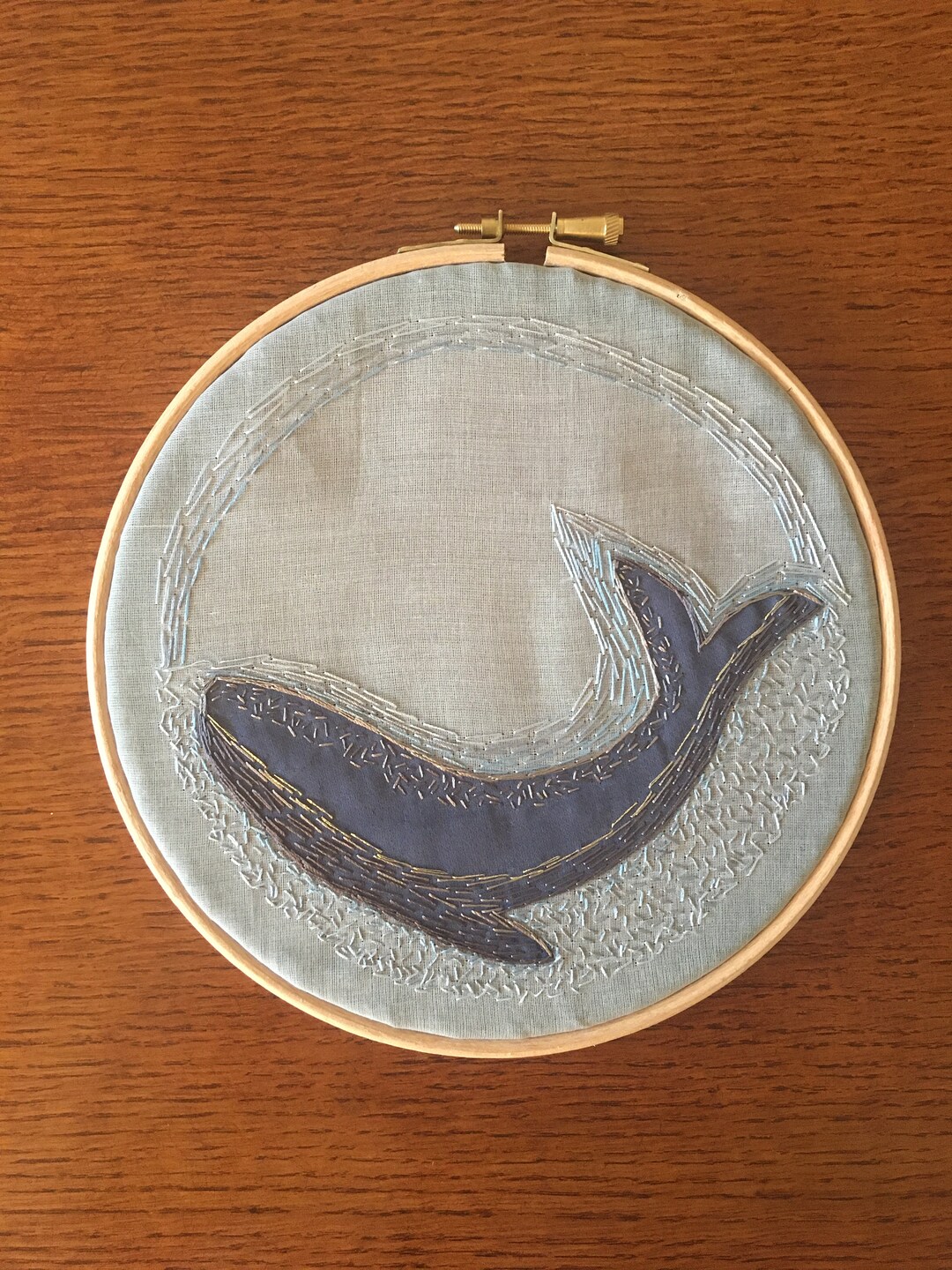 Blue Whale, Embroidery Artwork - Etsy