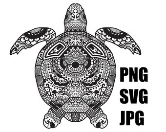 Zentangle Turtle Svg - Etsy