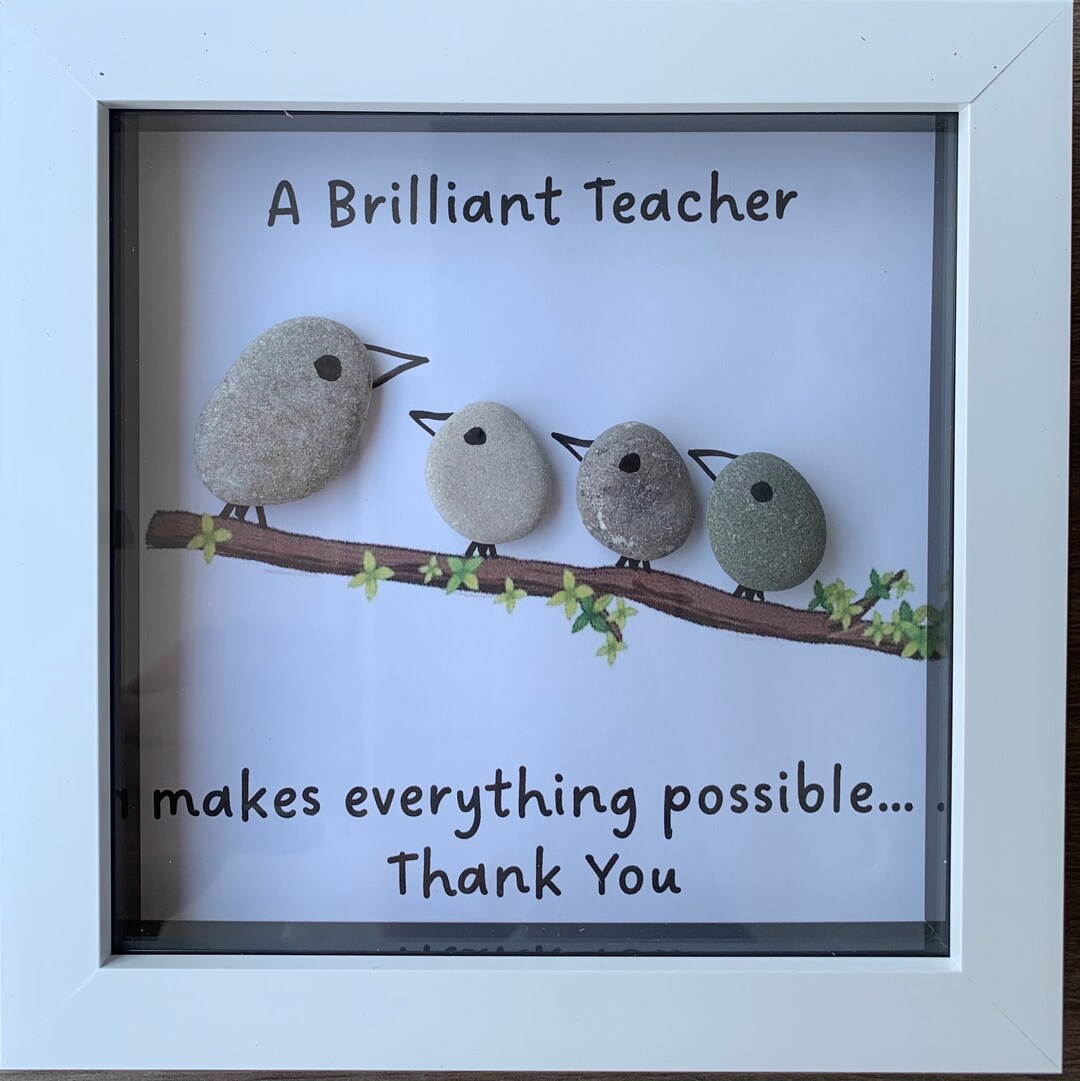 Thank You Teacher Pebble Art, Handmade - Etsy