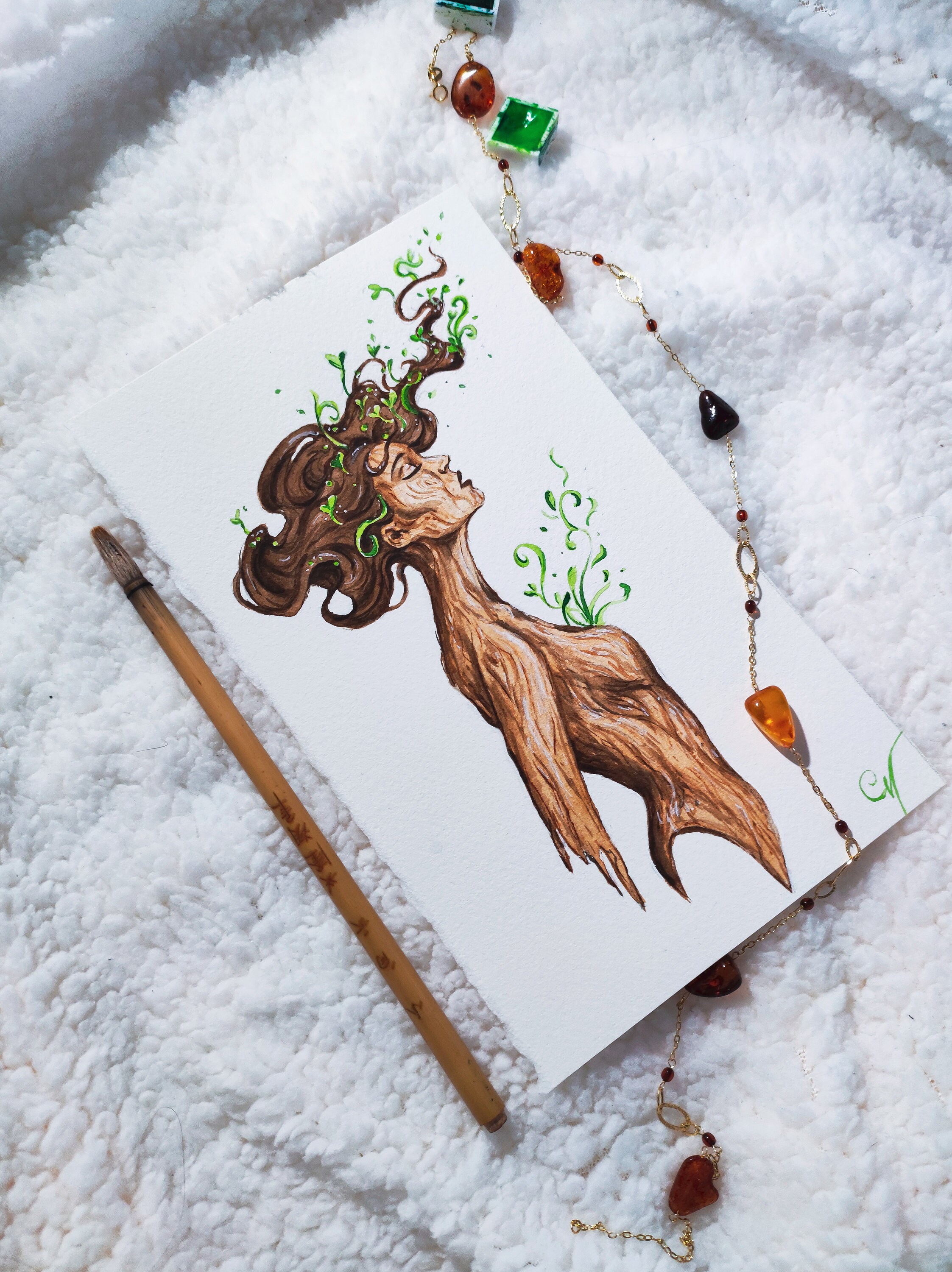 Sprout Watercolor Painting - Etsy