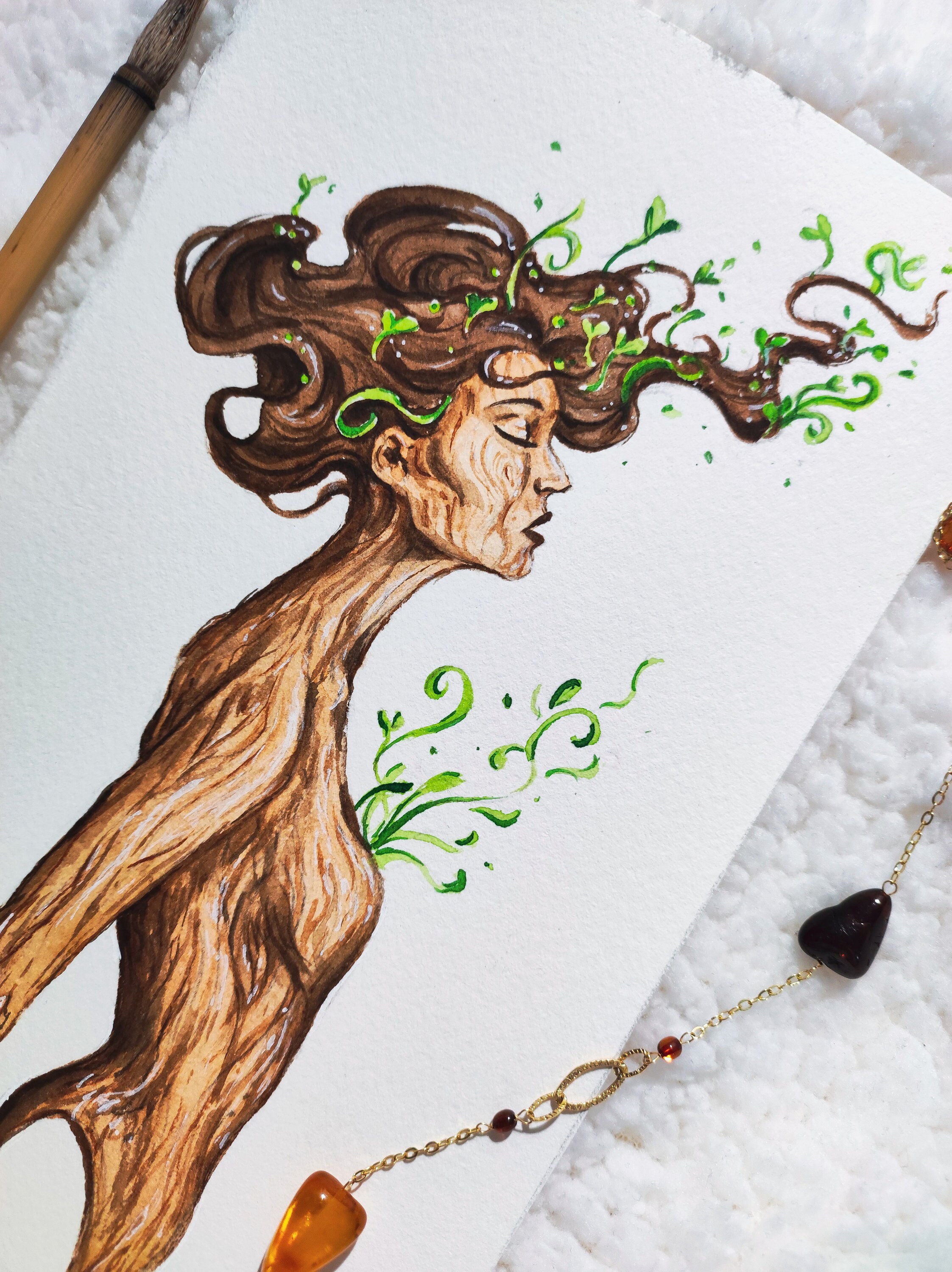 Sprout Watercolor Painting - Etsy
