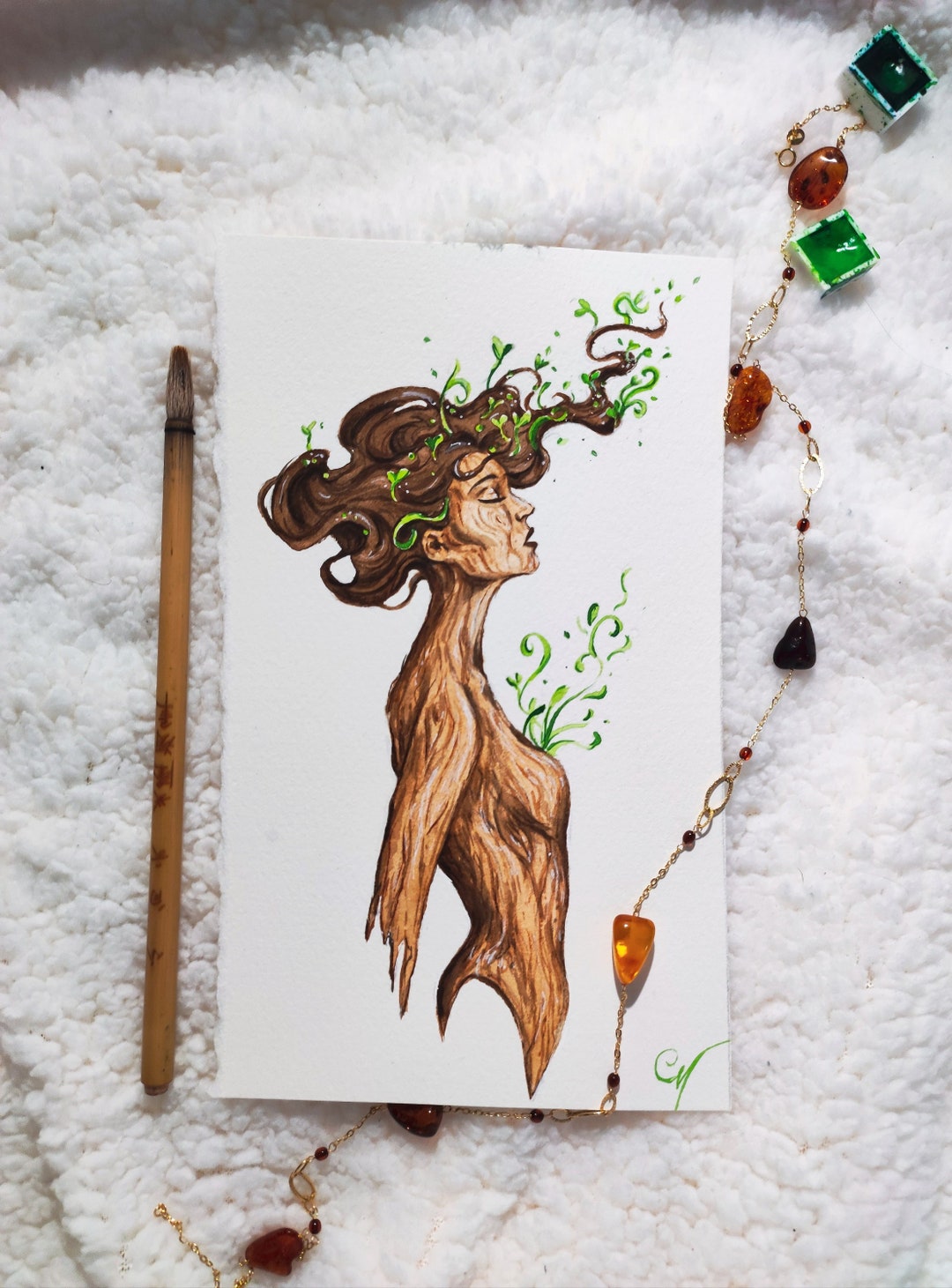 Sprout Watercolor Painting - Etsy