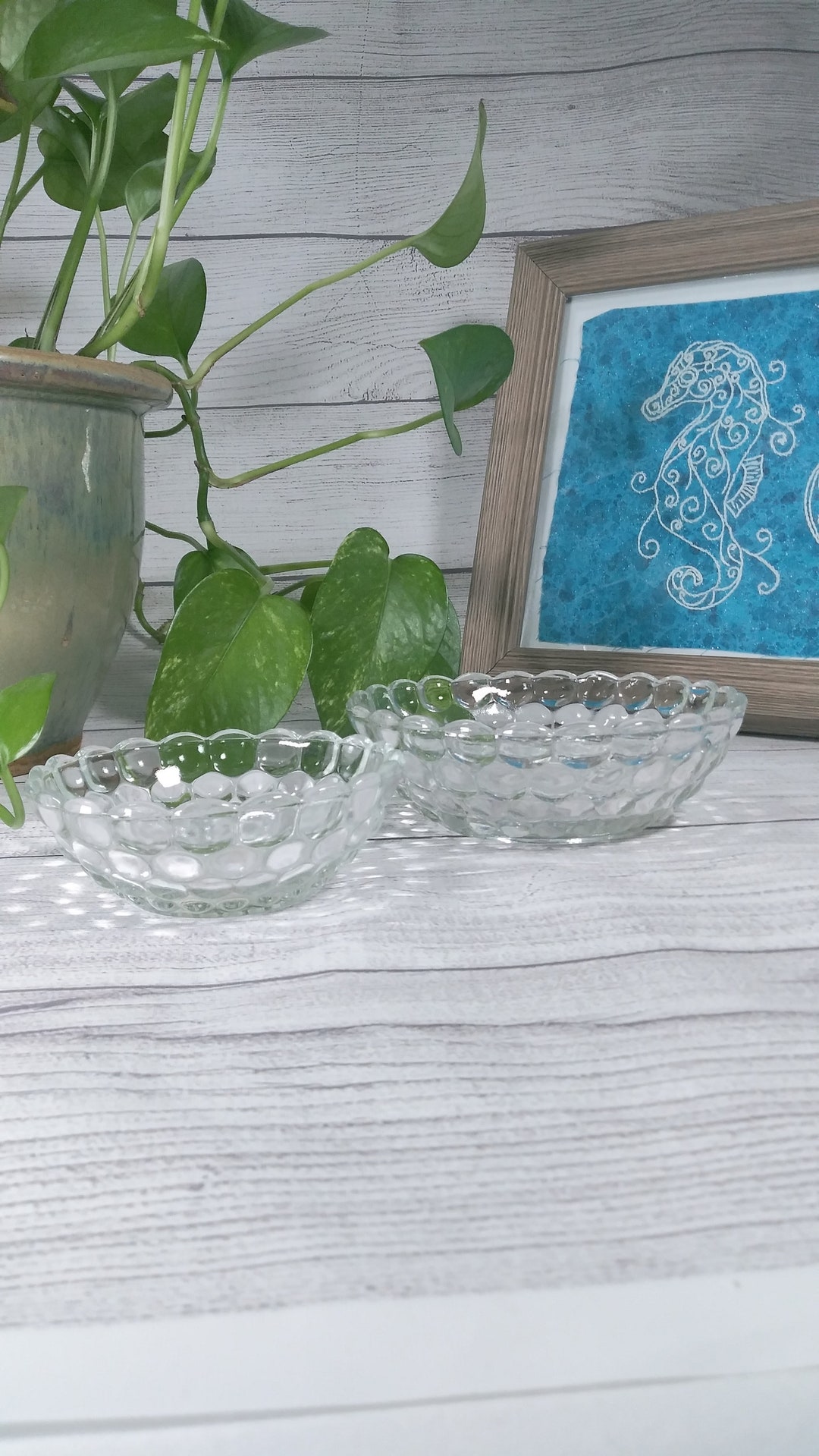 Bubble Bowl Vintage Clear Glass Set of 2 5 In. 3.5 In. Collectible - Etsy