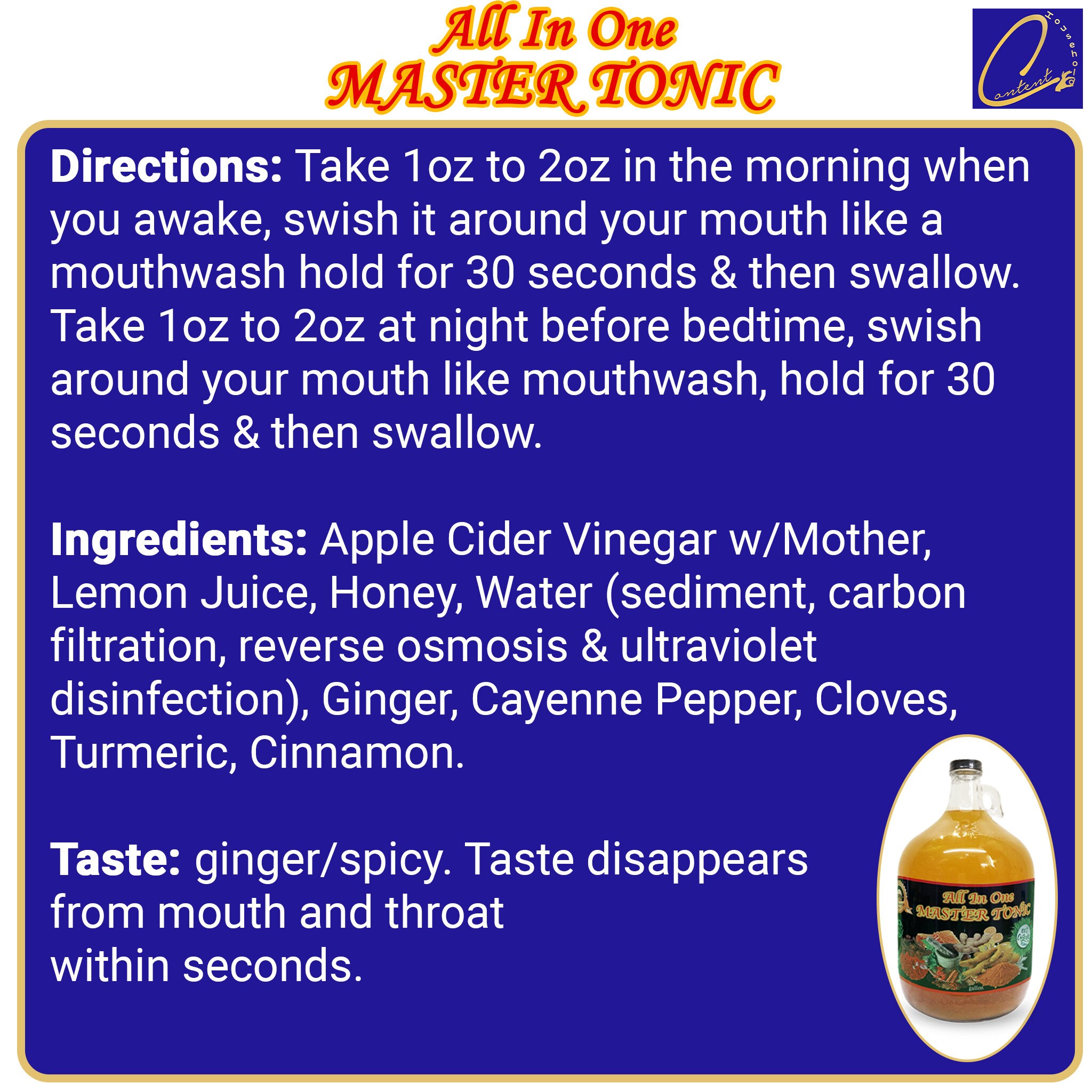 BULK All in One Master Tonic SHOTS Fire Cider With Apple Cider Vinegar ...