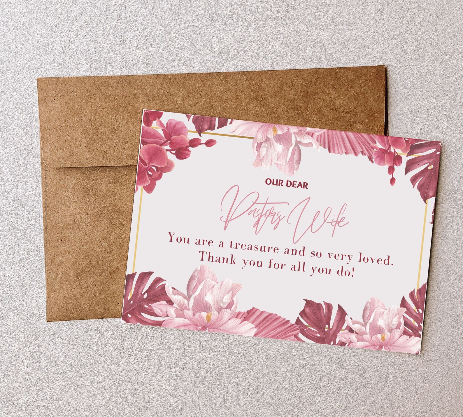 Pastors Wife Appreciation Pink DIGITAL Greeting Card - Etsy