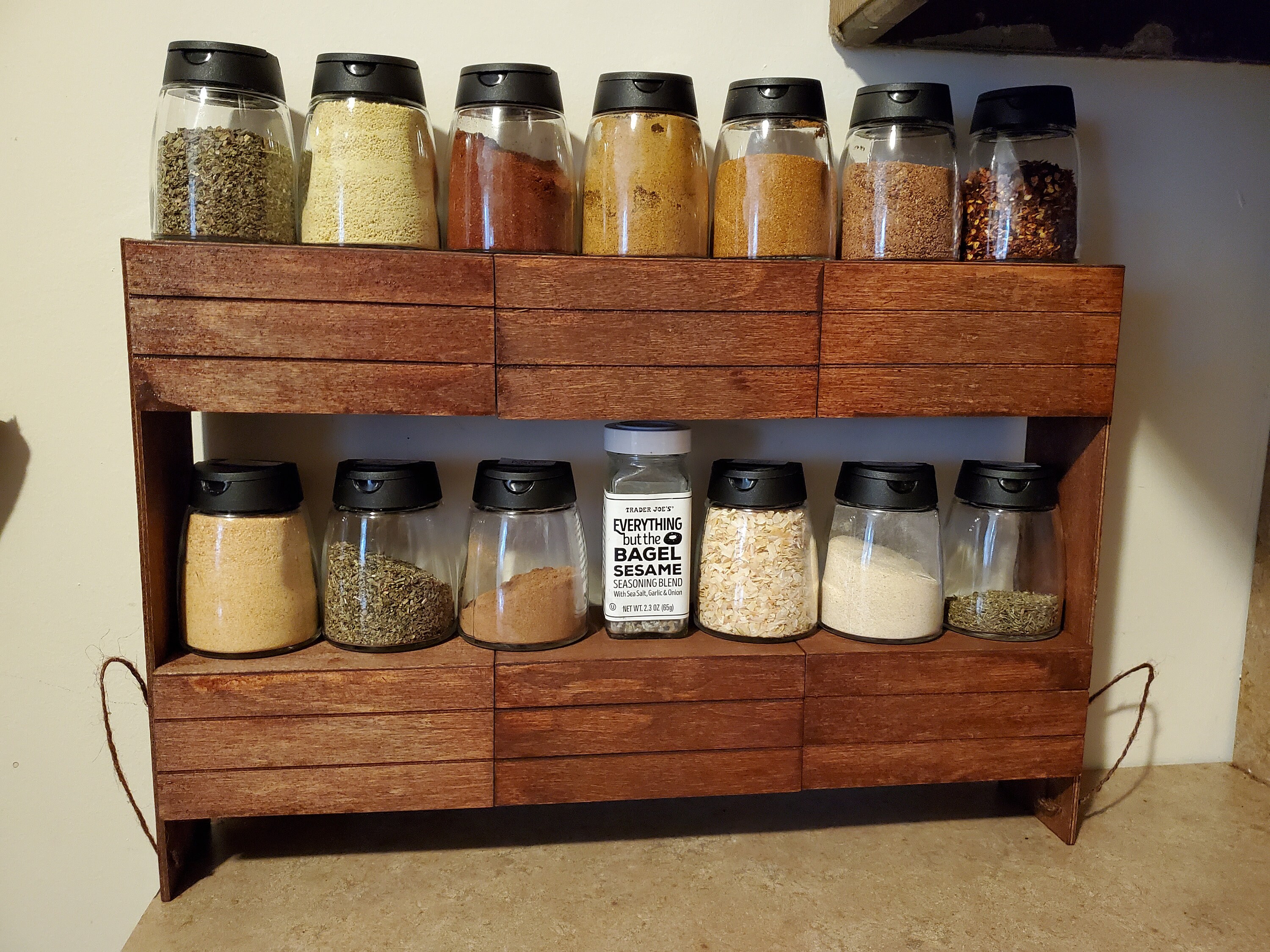 Spice Rack / Spice Holder / Rustic Kitchen Spice Display - Etsy