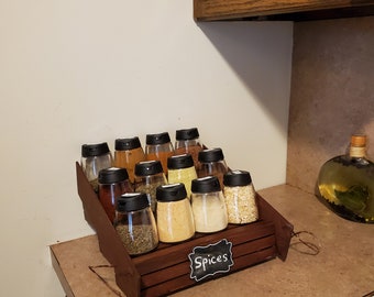 Spice Rack / Spice Holder / Rustic Kitchen Spice Display - Etsy