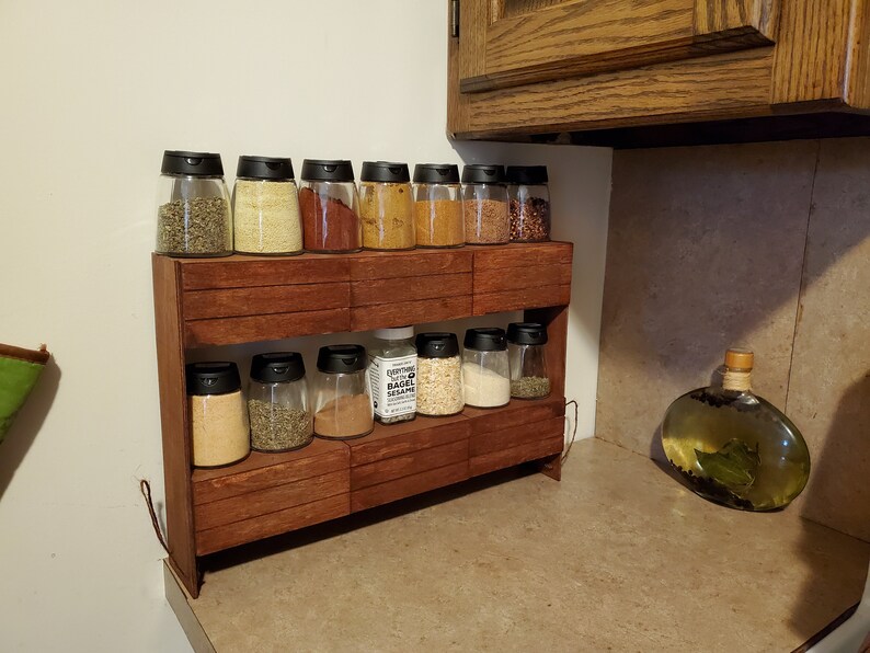 Spice Rack / Spice Holder / Rustic Kitchen Spice Display - Etsy