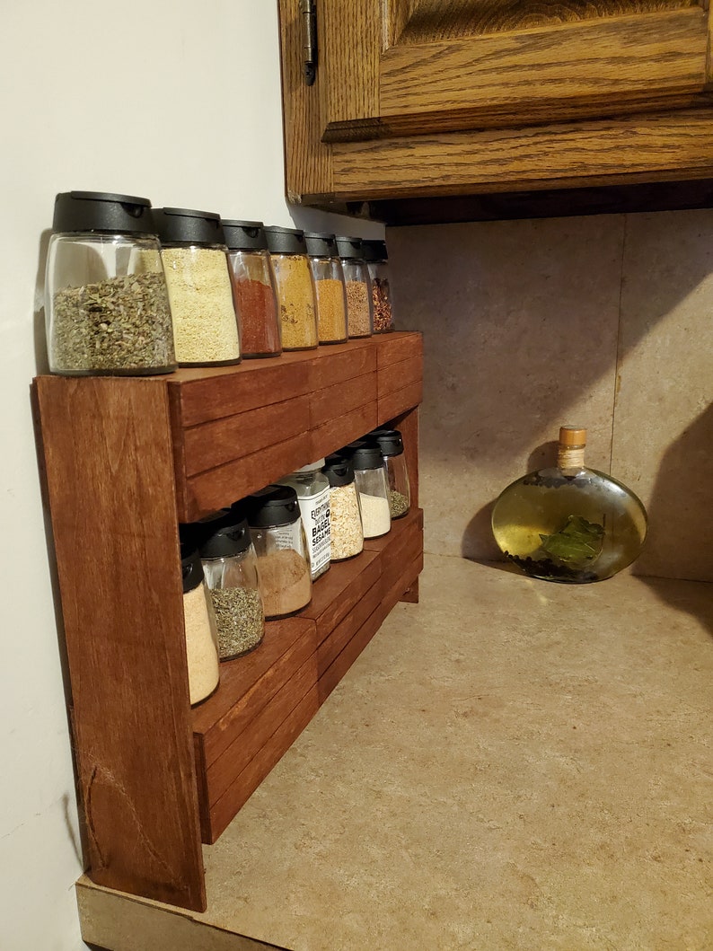 Spice Rack / Spice Holder / Rustic Kitchen Spice Display - Etsy
