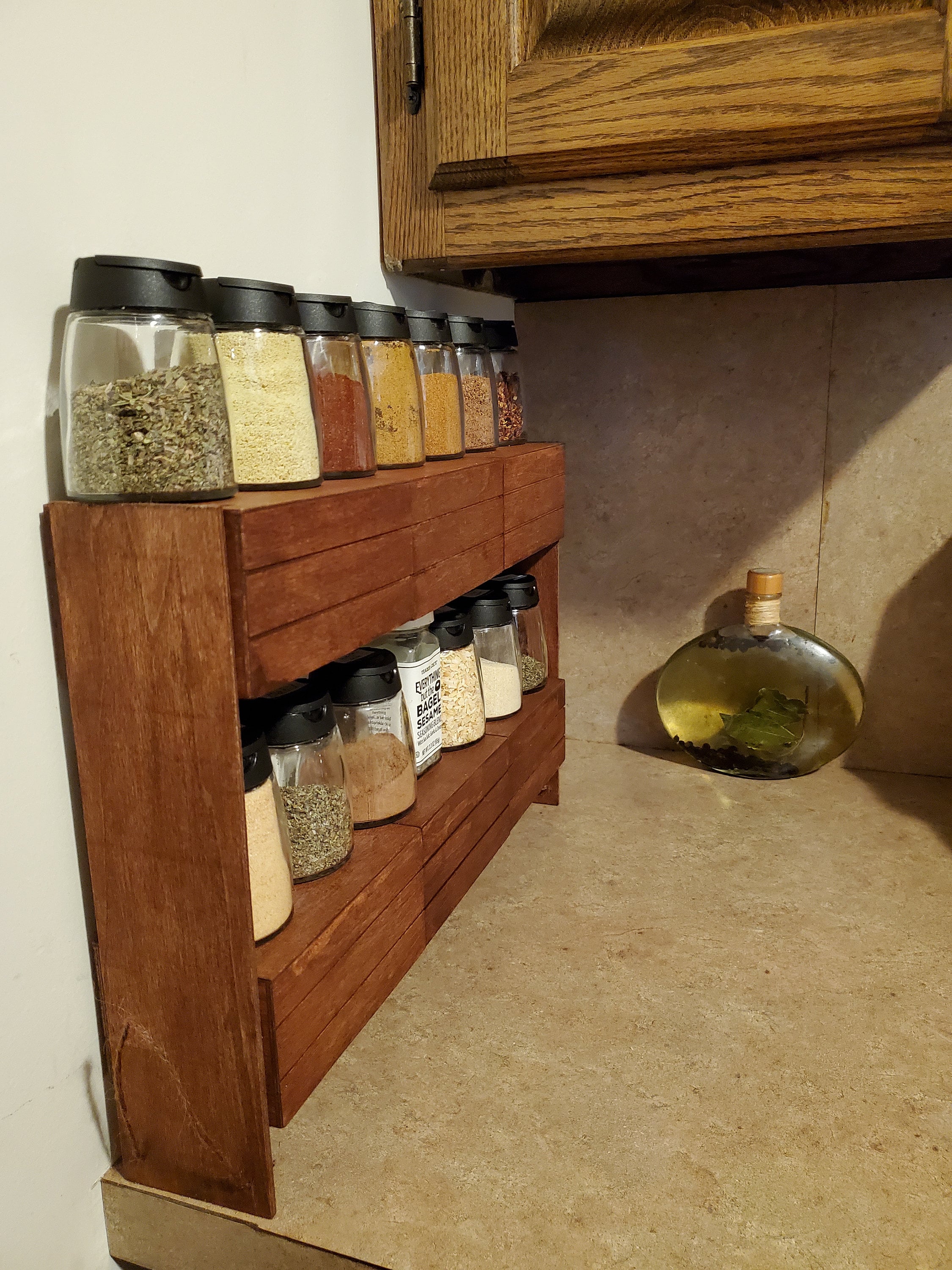 Spice Rack / Spice Holder / Rustic Kitchen Spice Display - Etsy