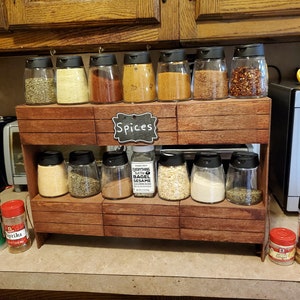 Spice Rack / Spice Holder / Rustic Kitchen Spice Display - Etsy