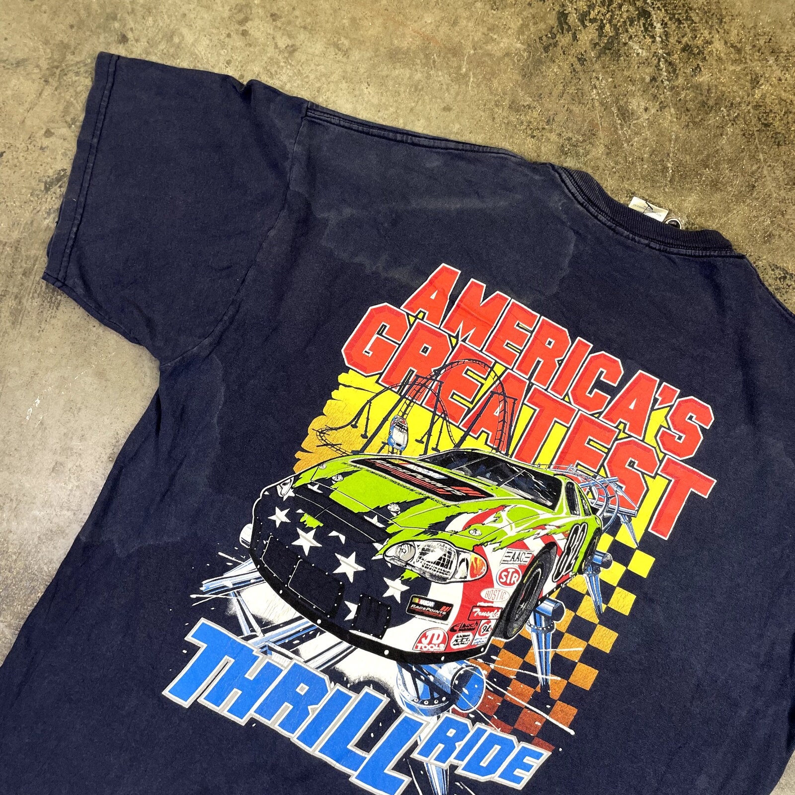 Nascar Graphic T-shirt 90s USA Rollercoaster Racing Tee Navy - Etsy